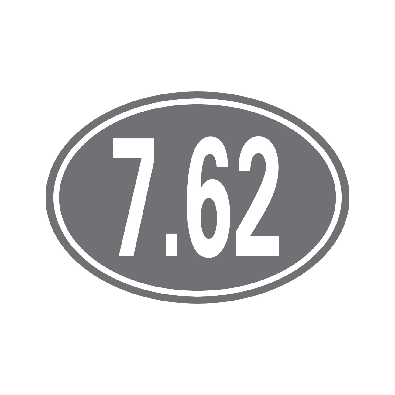 Oval 7.62 Sticker Decal Die Cut - Self Adhesive Vinyl - Weatherproof ...