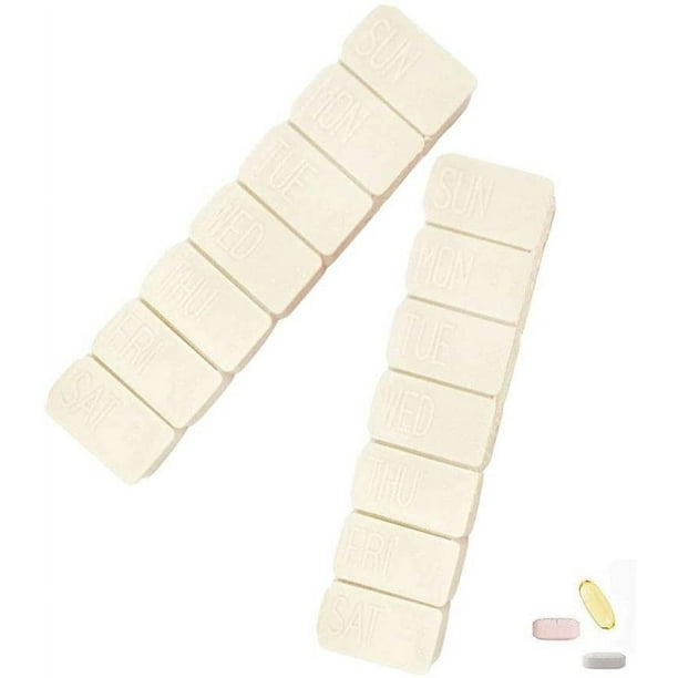 Pill box 7 days, pill box 7 compartments Easy to open Medication ...