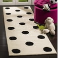SAFAVIEH Kids Polka Dots Wool Runner Rug, Ivory/Black, 2'6" x 8 ...