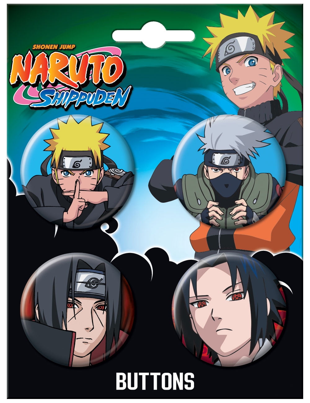 Naruto Characters 4-Button Set - Walmart.com