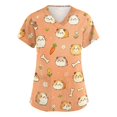 AHMOMEI S-5XL Plus Size Womens Scrub Top Stretchy Cartoon Animal Print ...
