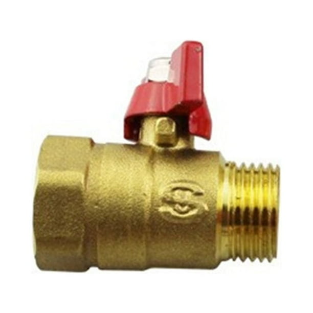 Langgg Garden Brass Ball Valve with Rotary Handle Dual Ends Balcony ...