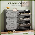 Compact 2-Flip Drawer Shoe Storage Cabinet with Doors - Detachable ...
