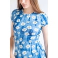 Blue Daisy Tie Dye Short Sleeve Mini Dress - Floral Print Casual Outfit ...