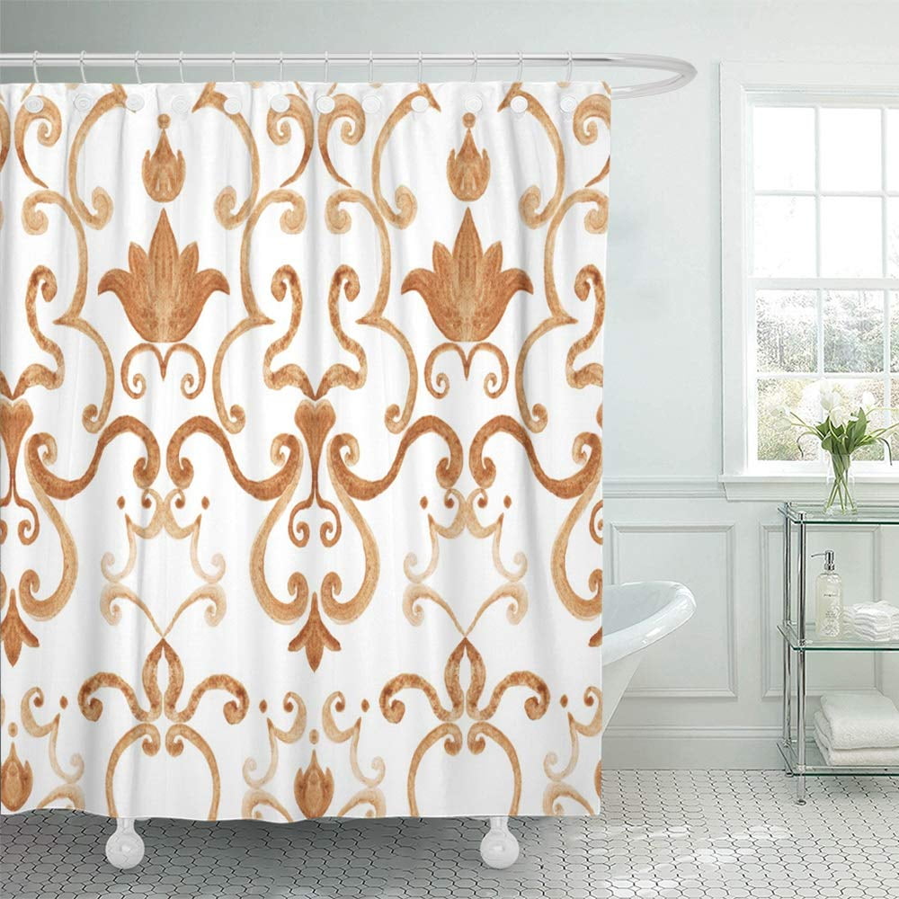 PKNMT Leaf Watercolor Damask Elegant Gold Luxury for and Carpet Baroque ...