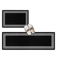 Black 2 Pieces Non-Slip Kitchen Mat Set, Greek Chinese Style Soft Door ...