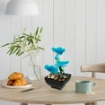 NUAHRHY Tabletop Fountain USB Powered Small Lotus Waterfall with Rocks ...