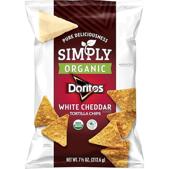 Doritos Simply Organic Tortilla Chips, White Cheddar, 2 Pack, 7.5 oz ...