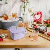 Free Shipping! Beautiful 2Qt Cast Iron Heart Dutch Oven Lavender Oven ...