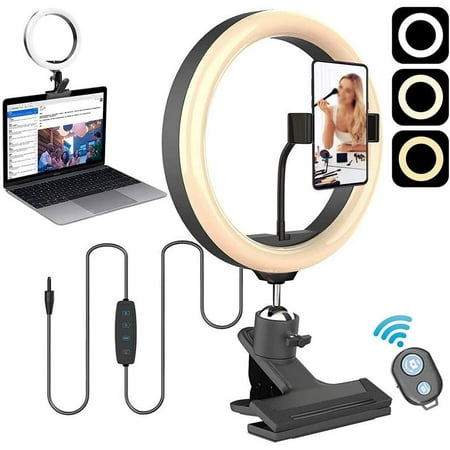 LED Ring Light Desktop Ring Light with Phone HolLEDer aND Remote ...