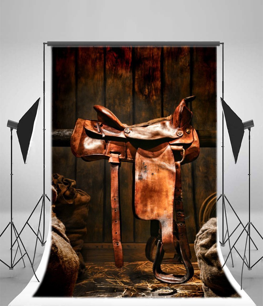 MOHome 5x7ft Photography Backdrop West Cowboy Barn Vintage Leather ...