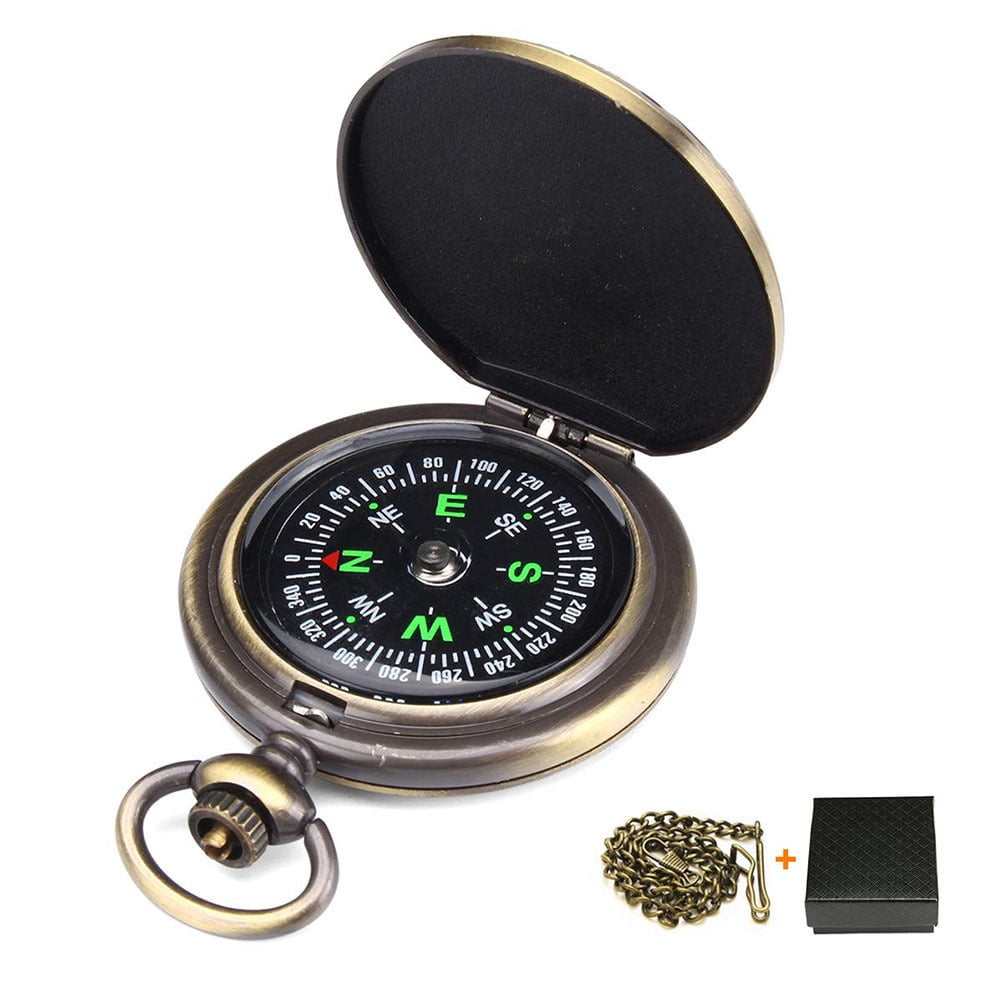 Retro Compass Portable Classic Compass with Metal Chain for Outdoor ...
