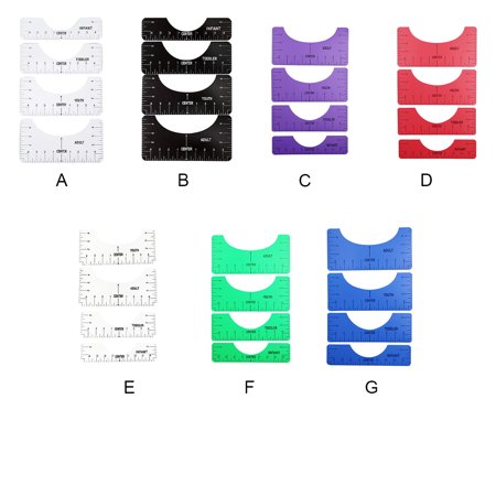 4 Pieces T-Shirt Alignment Rulers Set Painting Stencils Rulers Guiding ...
