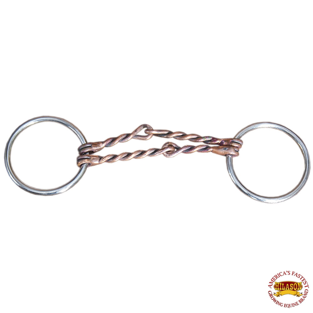 5" Hilason Western Loose Ring Horse Bit W/ Double Twisted Copper Wire ...