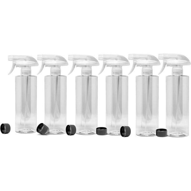 Empty Plastic Spray Bottles 16 fl oz BPA-Free Food-Safe Clear Head ...