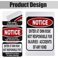 4 Pcs Enter at Your Own Risk Warning Sign, Not Responsible for ...
