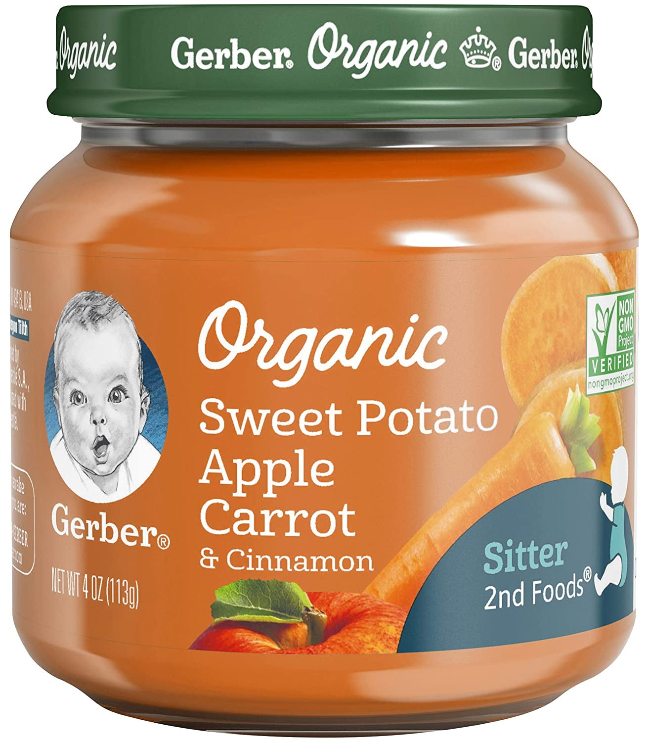 Gerber 2nd Foods, Organic Sweet Potato Apple Carrot - 4 OZ 10 Count ...