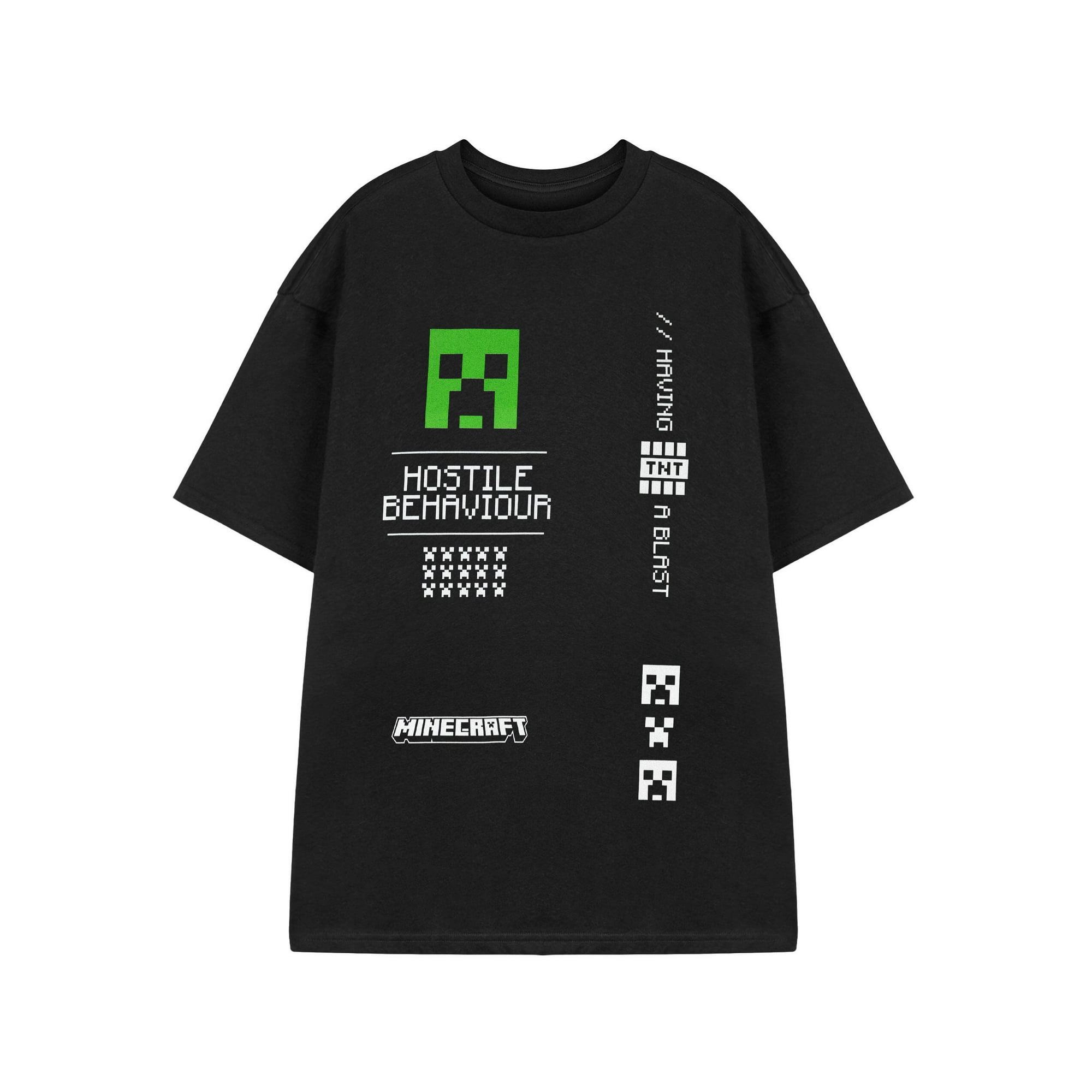 Click here for Minecraft Mens Black Hostile Behaviour Short Sleev... prices