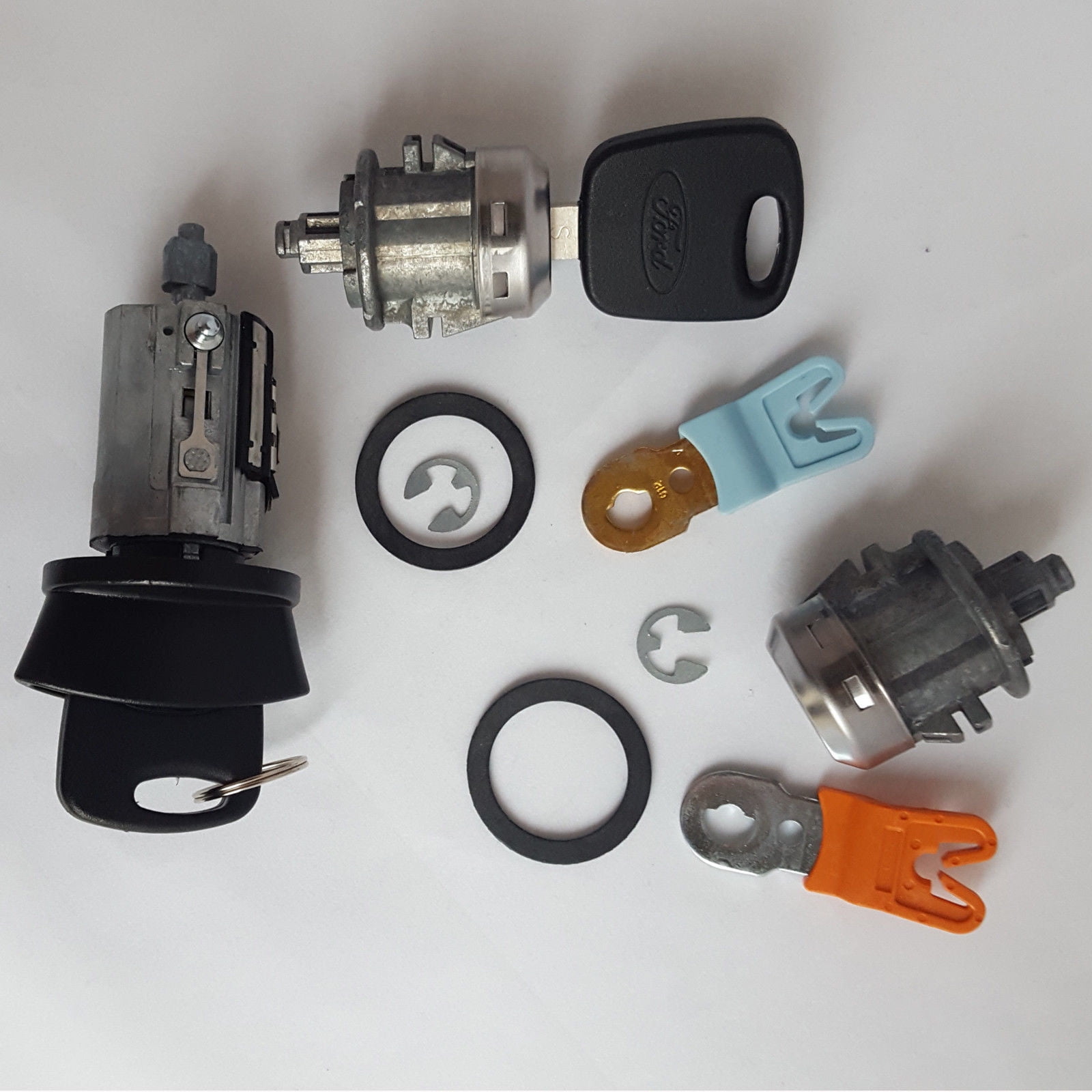 Ford Ignition Switch Cylinder 2 Door Lock Cylinders 2 Transponder OEM ...