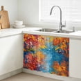 Autumn Scenery Small Cabinet Curtains 11"W x 13"L, Farmhouse Red Orange ...