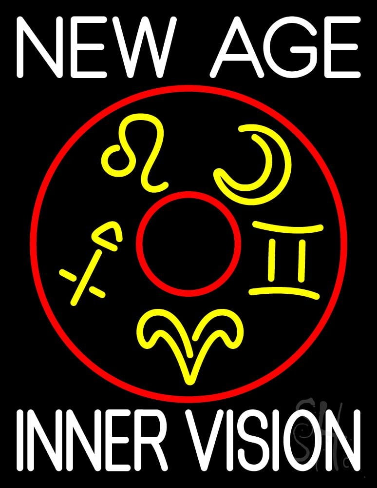 White New Age Inner Vision LED Neon Sign 31" Tall x 24" Wide - inches ...