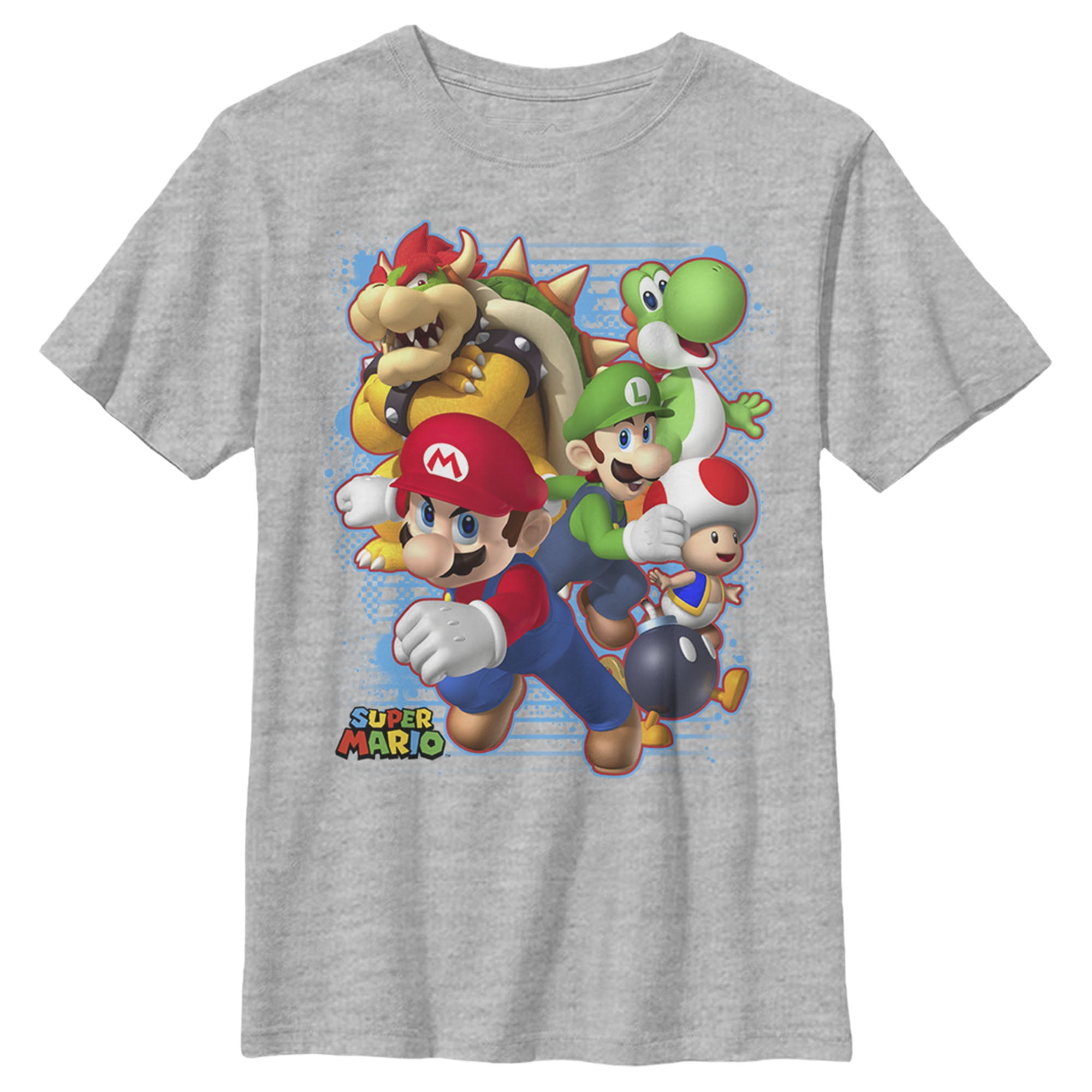 Nintendo - Boy's Nintendo Mario Tough Guys T-Shirt - Walmart.com ...