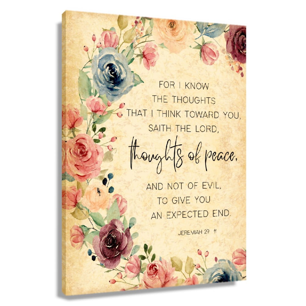Floral Bible Verse Wall Art Flower Decorations Jeremiah 29 11 For ...