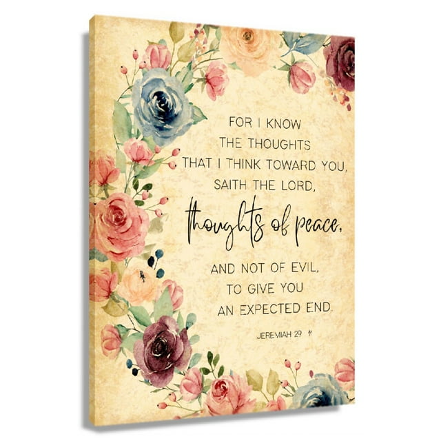 Floral Bible Verse Wall Art Flower Decorations Jeremiah 29 11 For ...