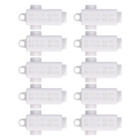 10Pcs T Type Splitter Block 3 Way Inline Junction Connector Box High ...