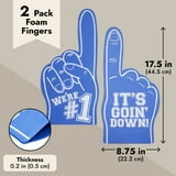 2 Pack Giant Blue Foam Fingers, #1 and 'It's Goin' Down', Sports ...