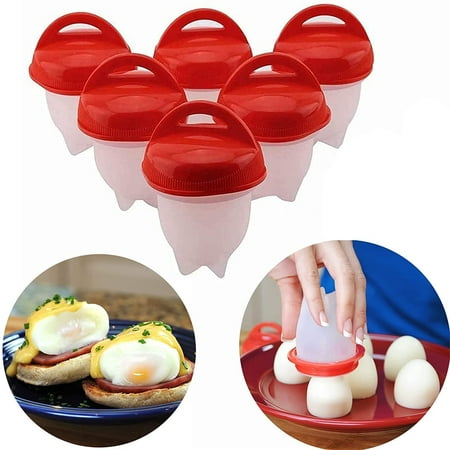 Xizioo Silicone Egg Cooker,6 PCS Boiled Eggs Silicone Poacher,Egg ...