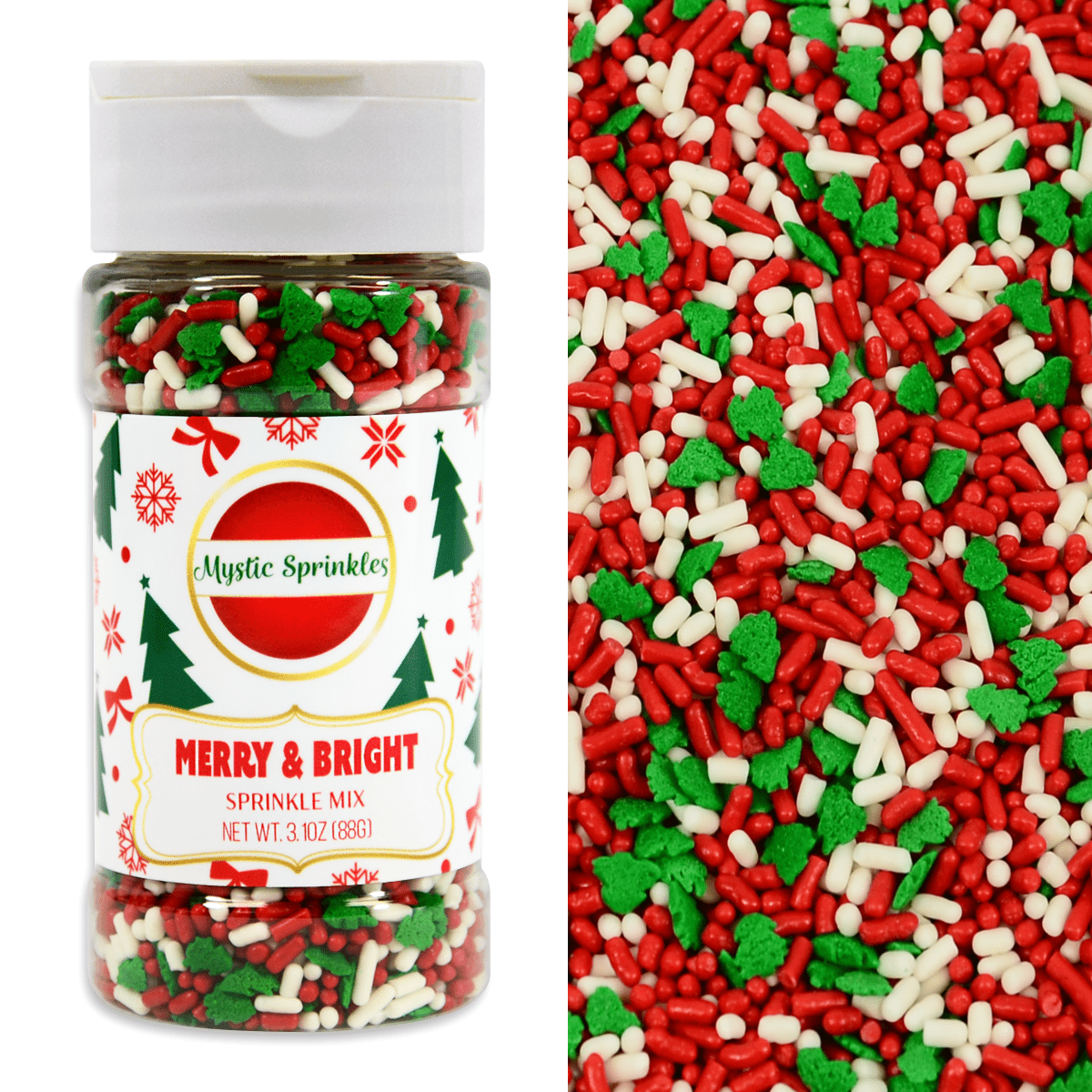 Mystic Sprinkles Merry & Bright Sprinkle Mix 3.1 Ounce Bottle - Walmart.com