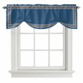 Blue Tie Up Valances Curtain, Greek Chinese Style Adjustable Valance ...