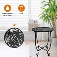"Rekopi Small Metal 14"" Round Patio Side Table, Outdoor Indoor Table ...