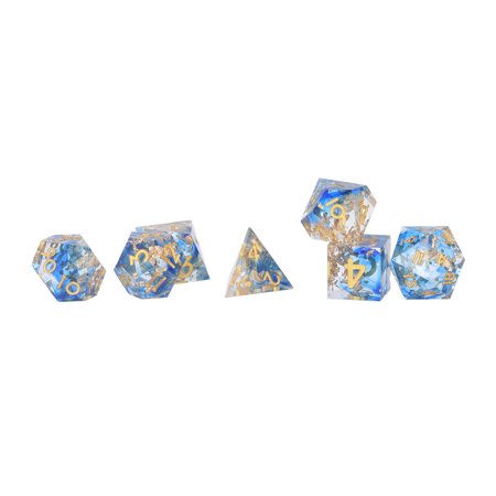 Resin Dice Set, 7Pcs Collectible RPG Dice Lightweight For Family ...