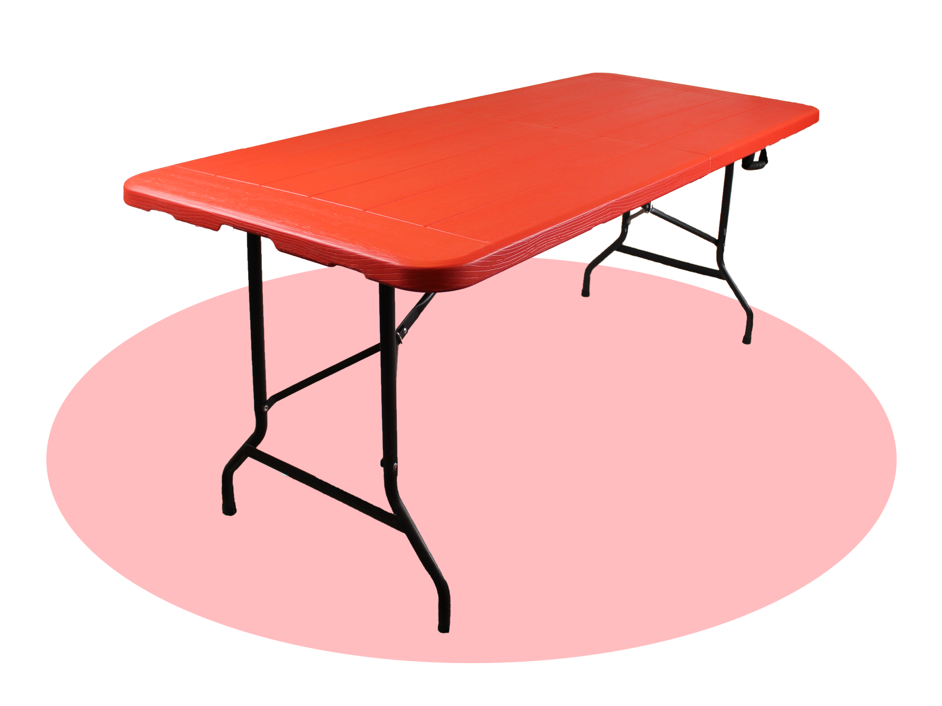 Plastic Folding Table, 6ft x 2.5 ft Great for Outdoors & Indoor (RED ...