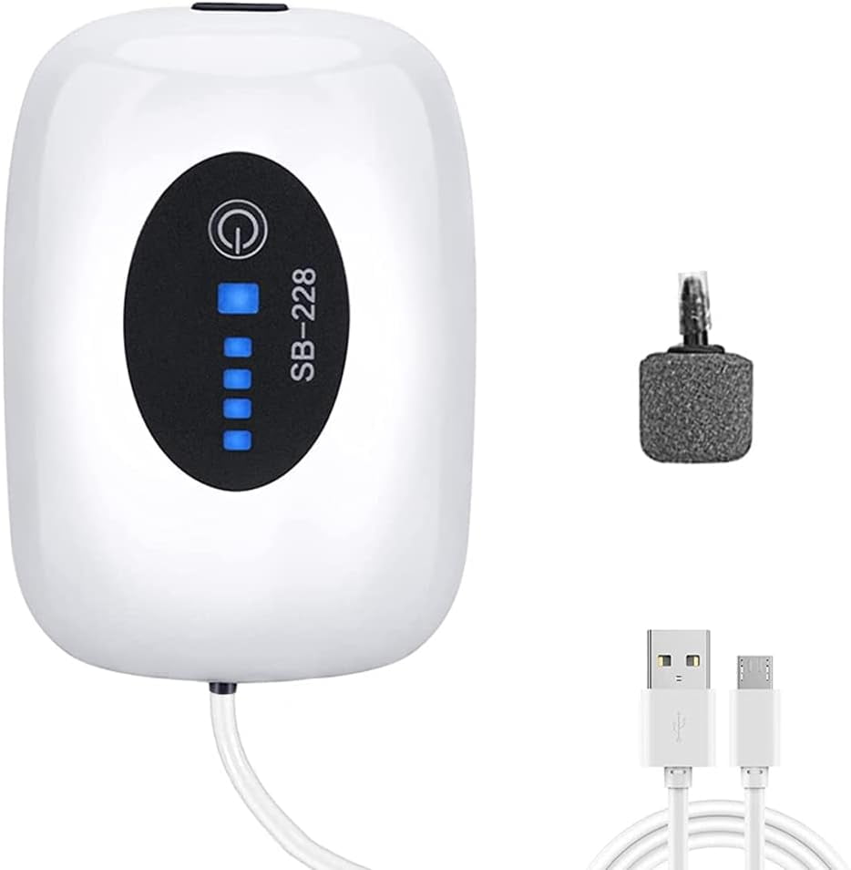 Aquarium Air Pump Rechargeable Portable Fish Tank Air Pump USB Aerator ...