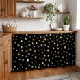 Modern Art Cabinet Curtains 32" W x 55" L Simple White Yellow Stars ...