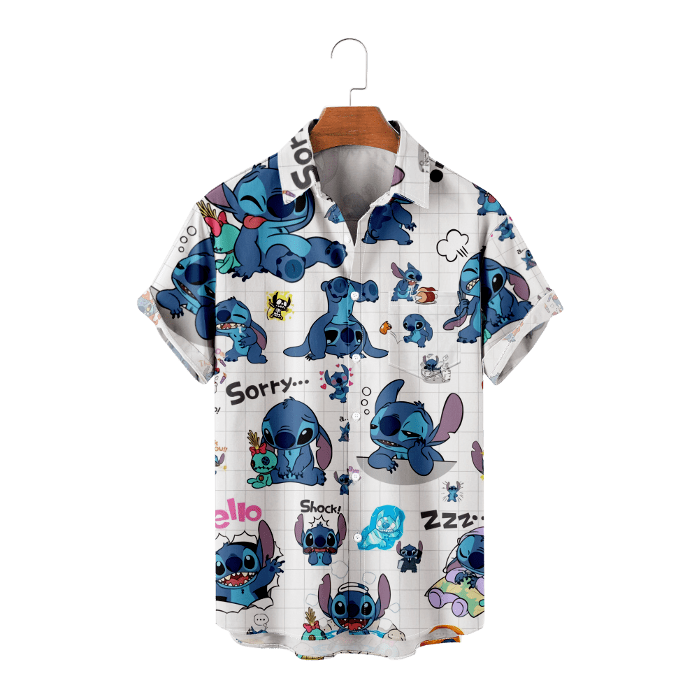 Disney Lilo & Stitch Short Sleeve 3D Printed Short Sleeves Hawaiian ...