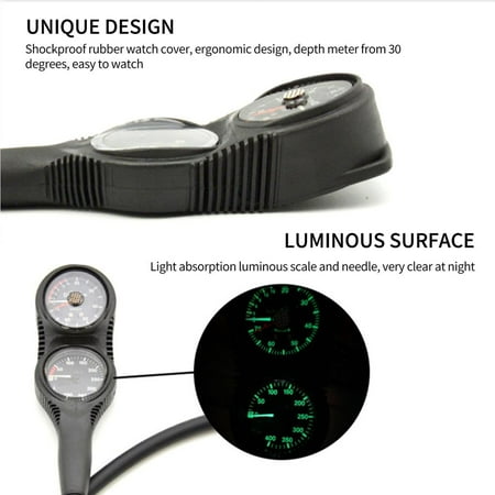 GG-996 2 Gauge Console Inline Diving Console Waterproof Black Black 2 ...