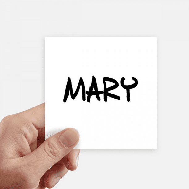 Special Handwriting English Name MARY Sticker Square Waterproof ...