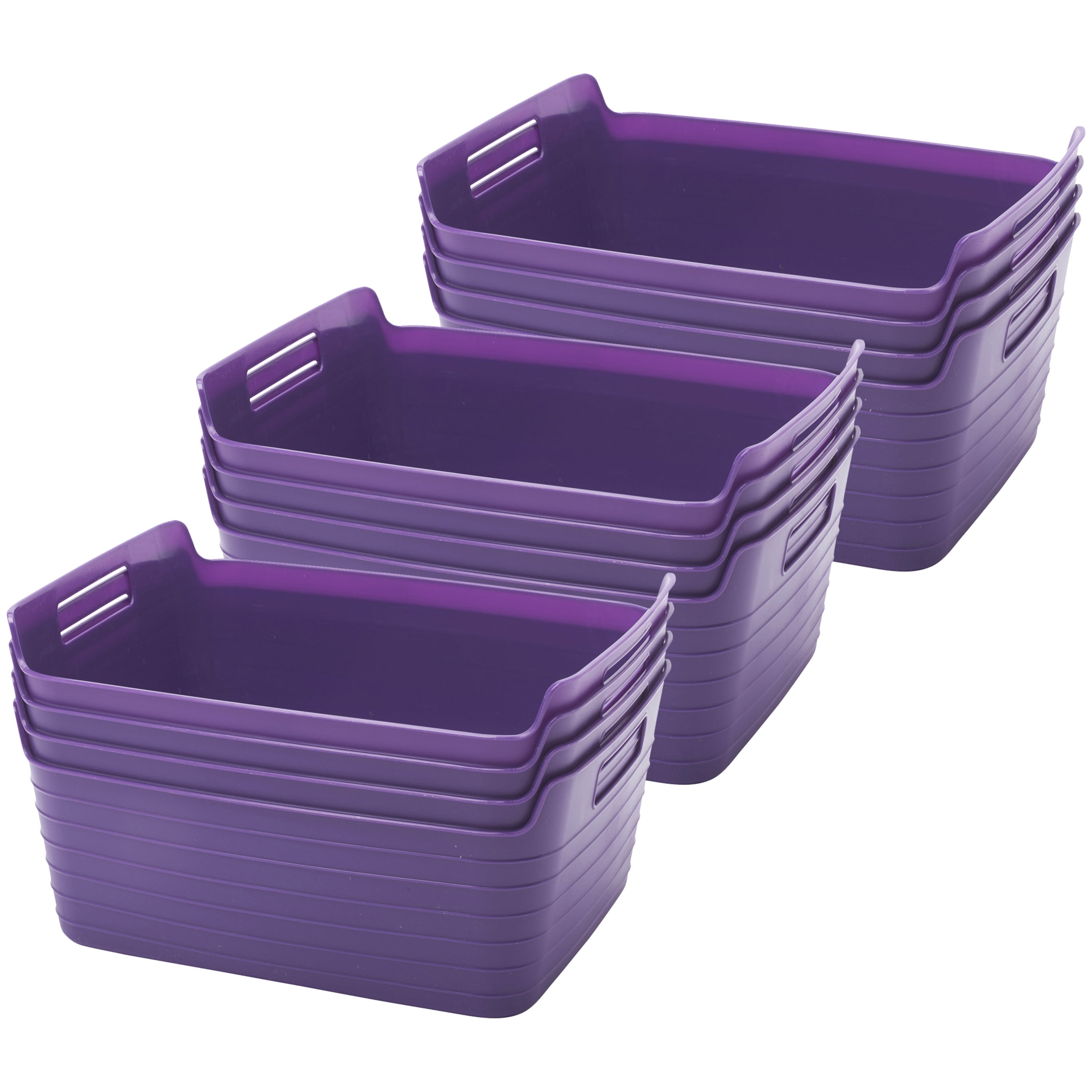 ECR4Kids Plastic Bendi-Bin with Handle (Set of 12) - Walmart.com