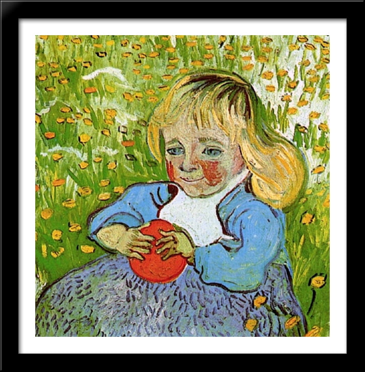 Child with Orange 28x28 Large Black Wood Framed Print Art by Vincent ...