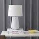 SAFAVIEH Stark 18 in. H Solid Glam Table Lamp with USB Port, White ...