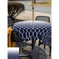 Abstract Art Square Outdoor Tablecloth with Umbrella Hole Classic Navy ...