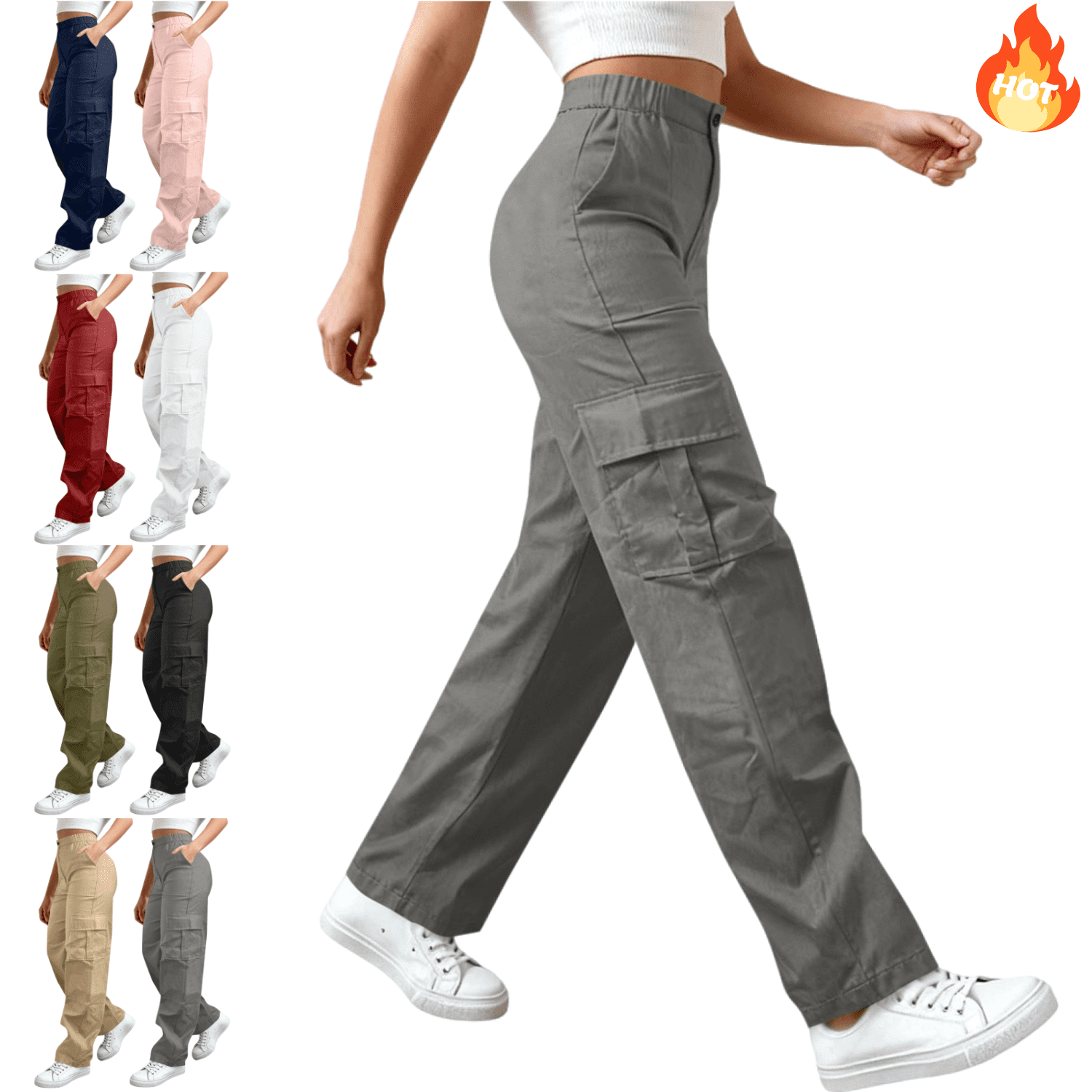 Click here for Mifsaly High Waisted Cargo Pants Women With Multi... prices
