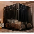 Black Bed Canopy for Full/Queen/King, Gothic Mosquito Net Drapes for ...