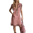 Bnwani Summer Dresses for Women,Dresses for Women,Fringe,Knee Length,V ...