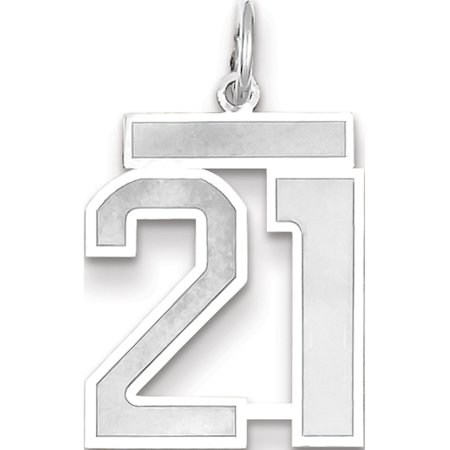14k White Gold WG Medium Satin Number 21 Pendant / Charm | Walmart Canada