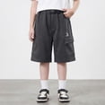 Boys Summer Knit Shorts With Boat Print Loose Fit Casual Mid Length To ...